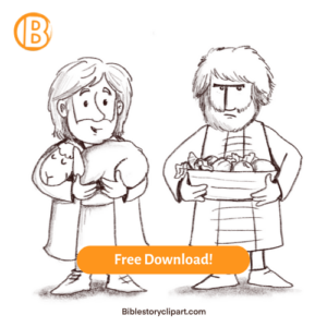 Cain and Abel Bring an Offering - Coloring Page - Bible Story Clipart