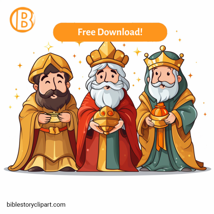 The Biblical Magi - Three Wise Kings - Bible Story Clipart