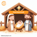 Christmas Illustration Of The Birth of Jesus - Bible Story Clipart