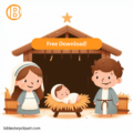 Birth of Jesus Cute Illustration - Bible Story Clipart