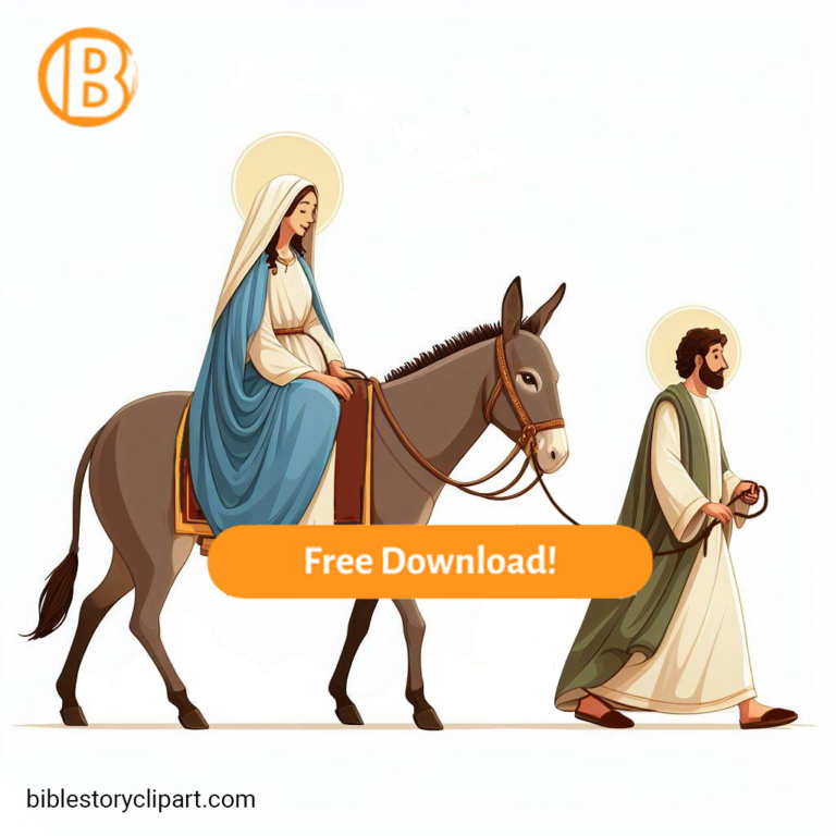Mary and Joseph's Journey to Bethlehem - Bible Story Clipart