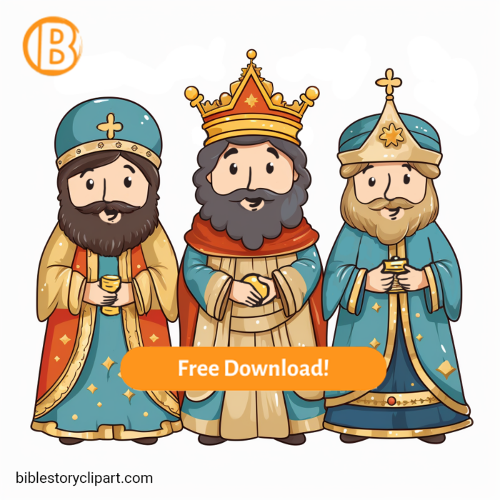 The Biblical Magi - Three Wise Kings - Bible Story Clipart