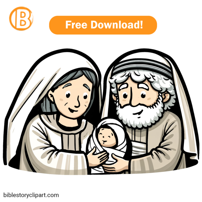 Abraham Sarah And Baby Isaac - Bible Story Clipart