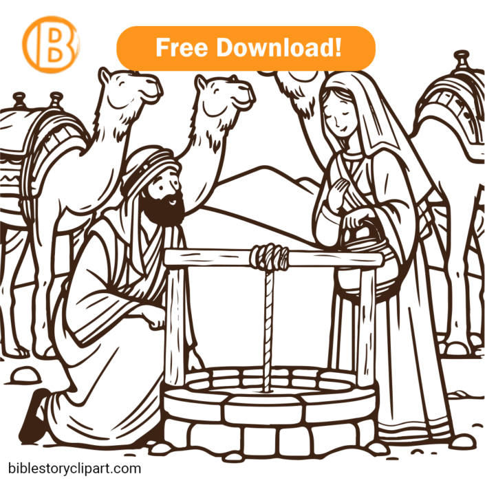 Rebekah at the Well - Bible Story Clipart