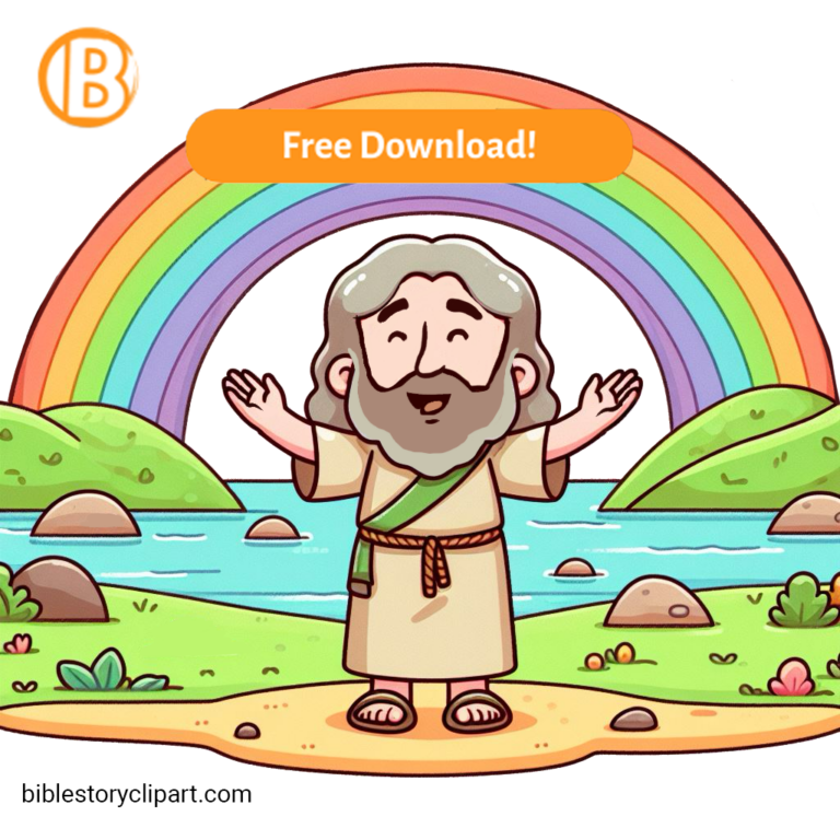 God Makes a Promise to Noah - Bible Story Clipart