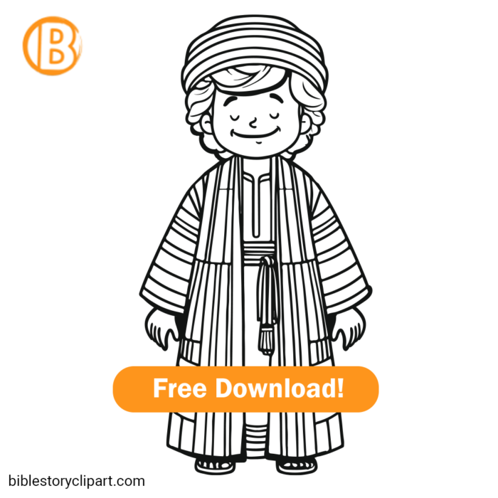 Joseph Coloring Page - Bible Story Clipart