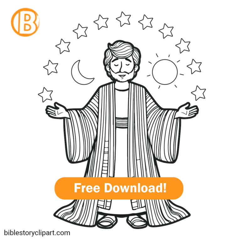 Joseph Dreams of Greatness Coloring Page - Bible Story Clipart