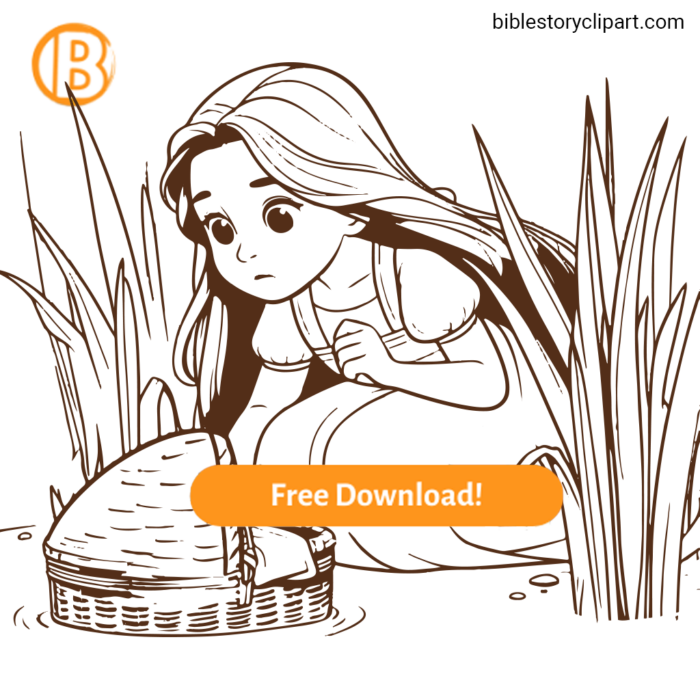 Miriam and Baby Moses - Bible Story Clipart