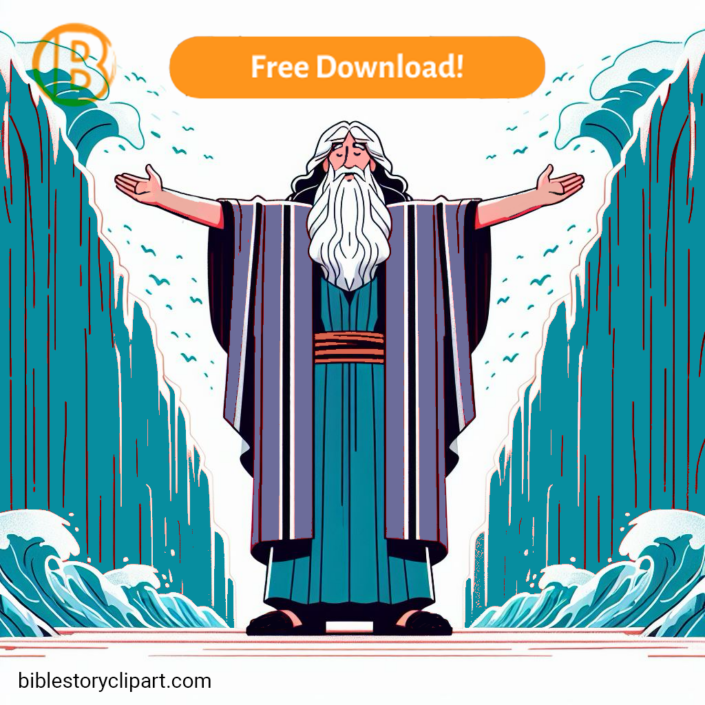 Moses Parting the Red Sea - Bible Story Clipart