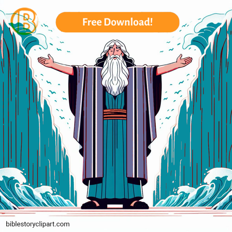 Moses Parting the Red Sea - Bible Story Clipart