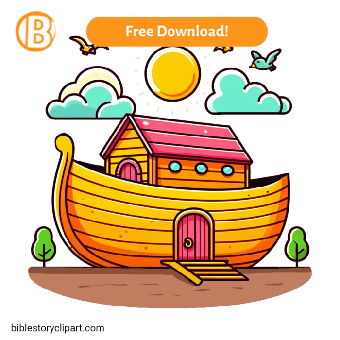 Noah's Ark After the Flood - Bible Story Clipart