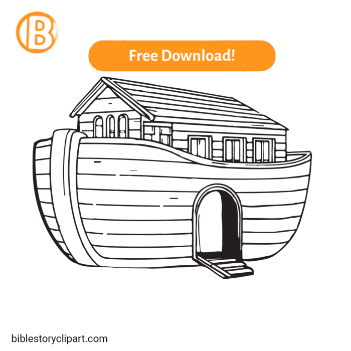 Animals in Noah's Ark Coloring Page - Bible Story Clipart