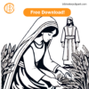 Ruth and Boaz Coloring Page - Bible Story Clipart