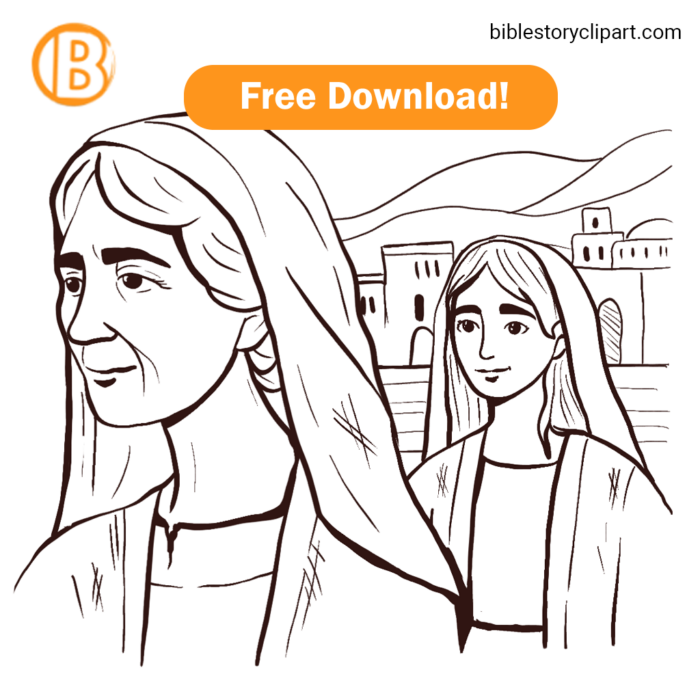 Ruth and Naomi - Bible Story Clipart