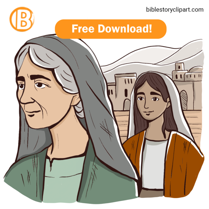 Ruth and Naomi Coloring Page - Bible Story Clipart