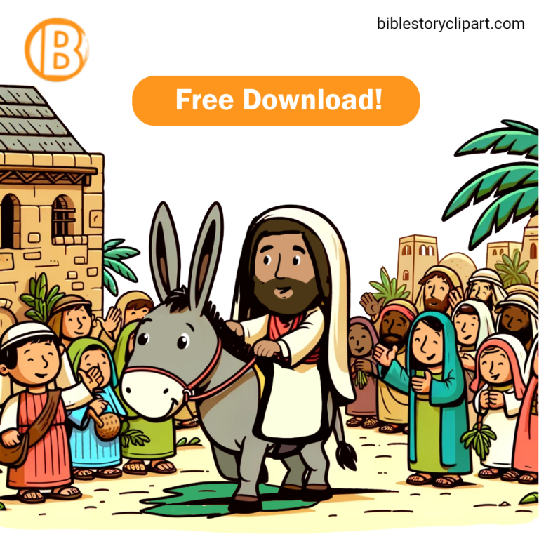 Jesus on Palm Sunday - Bible Story Clipart