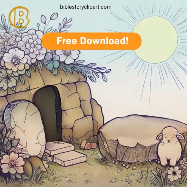 Jesus Empty Tomb Coloring Page - Bible Story Clipart