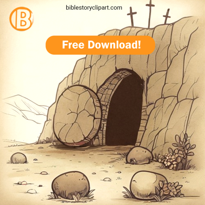 Jesus Empty Tomb Clipart - Bible Story Clipart