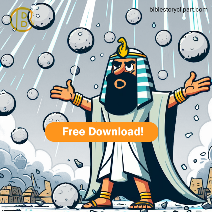 The 10 plagues of Egypt - Hail - Bible Story Clipart