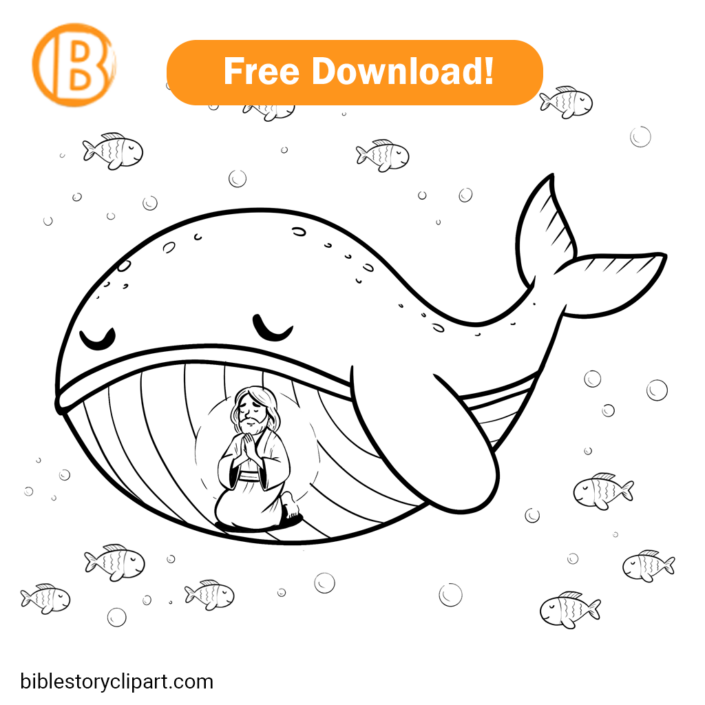 Jonah and the Big Fish - Bible Story Clipart
