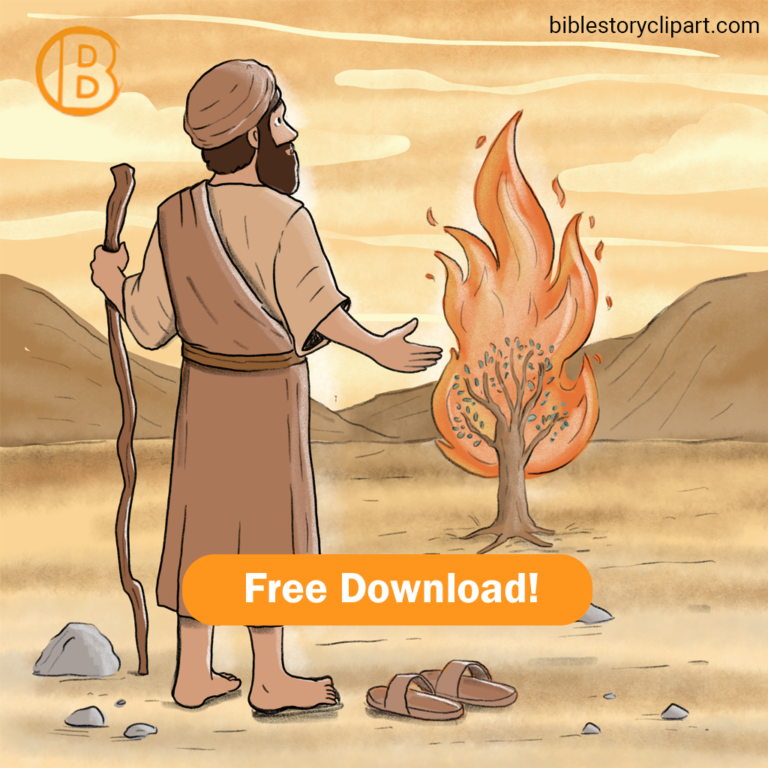 Moses and the Burning Bush - Bible Story Clipart