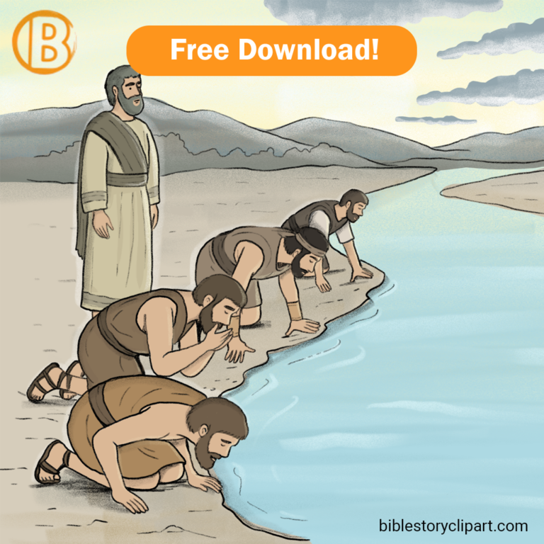 Gideon Selects His Army - Bible Story Clipart