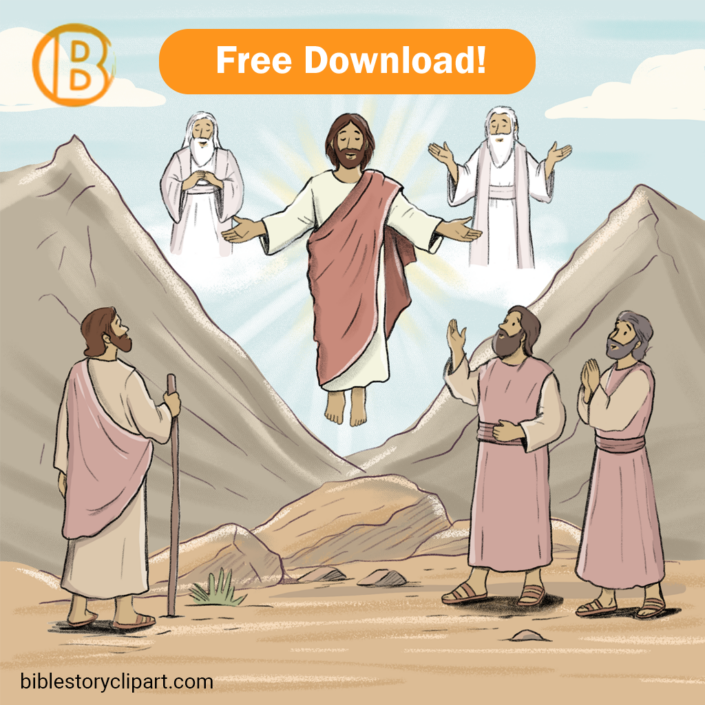 The Transfiguration of Jesus - Bible Story Clipart