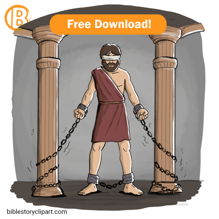 The Fall of Samson - Bible Story Clipart