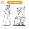 The Prophet Nathan Confronts King David Coloring Page - Bible Story Clipart