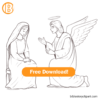 The Annunciation Coloring Page - Bible Story Clipart
