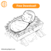 Baby Jesus in a Manger - Bible Story Clipart