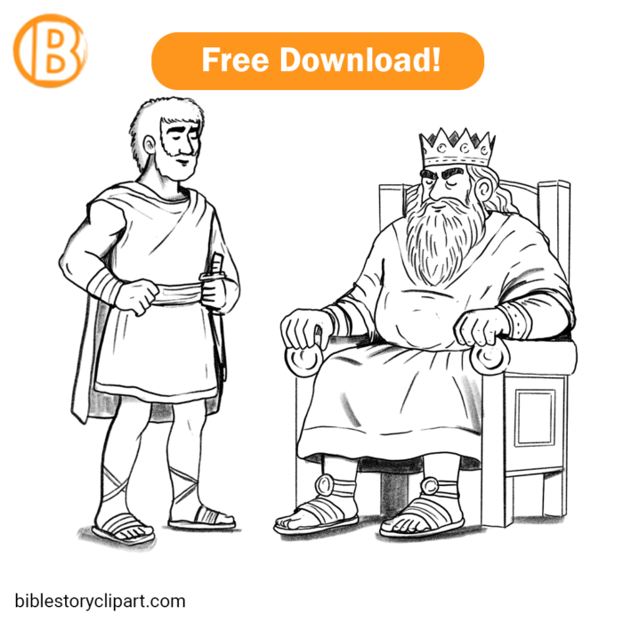 Ehud and Eglon Coloring Page - Bible Story Clipart
