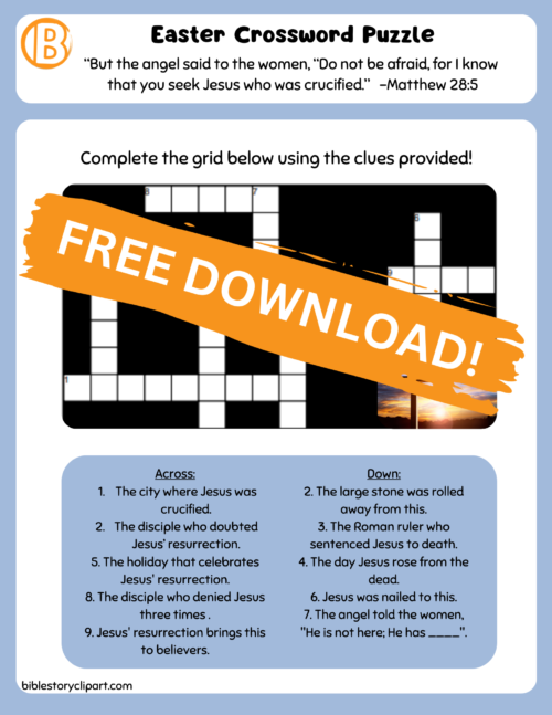 Easter Crossword Puzzle - Bible Story Clipart