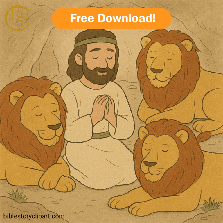 Daniel in the lions' den - Bible Story Clipart