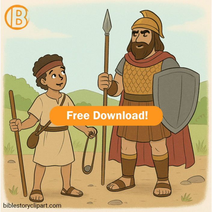 David and Goliath - Bible Story Clipart