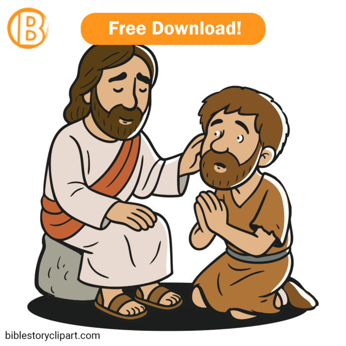Jesus Heals Blind Bartimaeus - Bible Story Clipart