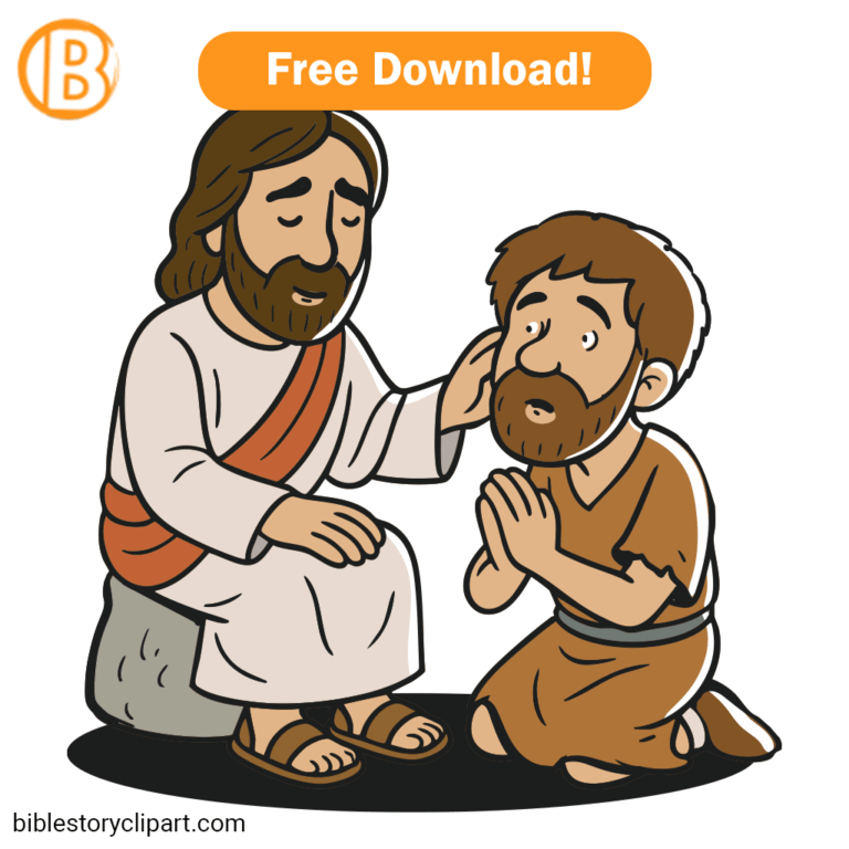 Jesus Heals Blind Bartimaeus - Bible Story Clipart