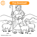 The Lord is My Shepherd Coloring Page - Bible Story Clipart